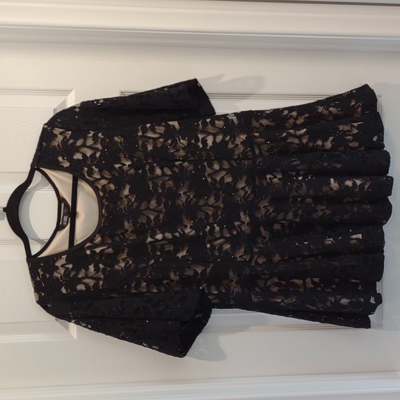 LuLaRoe | Tops | Lularoe Elegant Emma Peplum Top Size Xl Black Lace ...